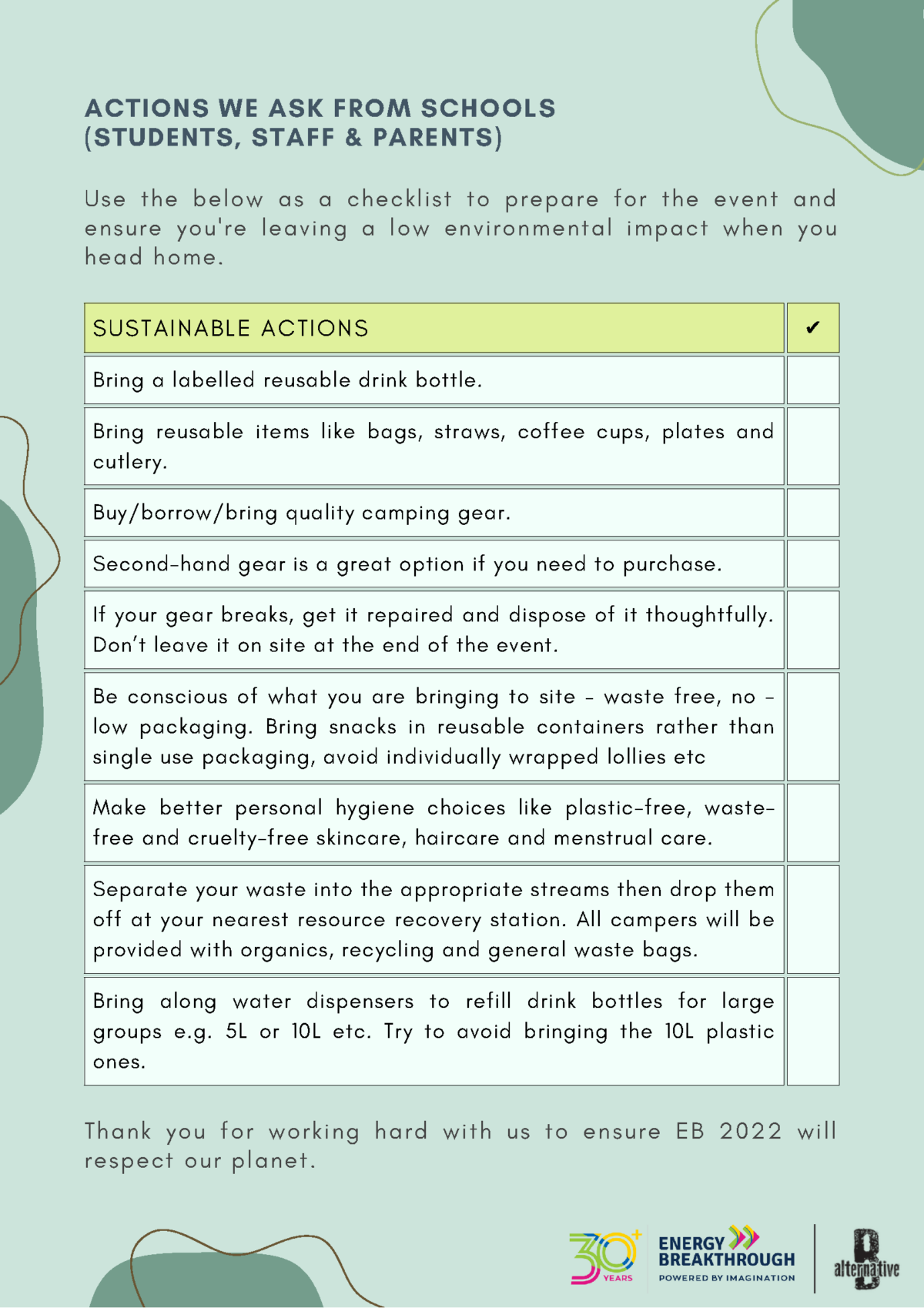 Introducing ... B-Alternative, helping EB reduce event waste, increase ...